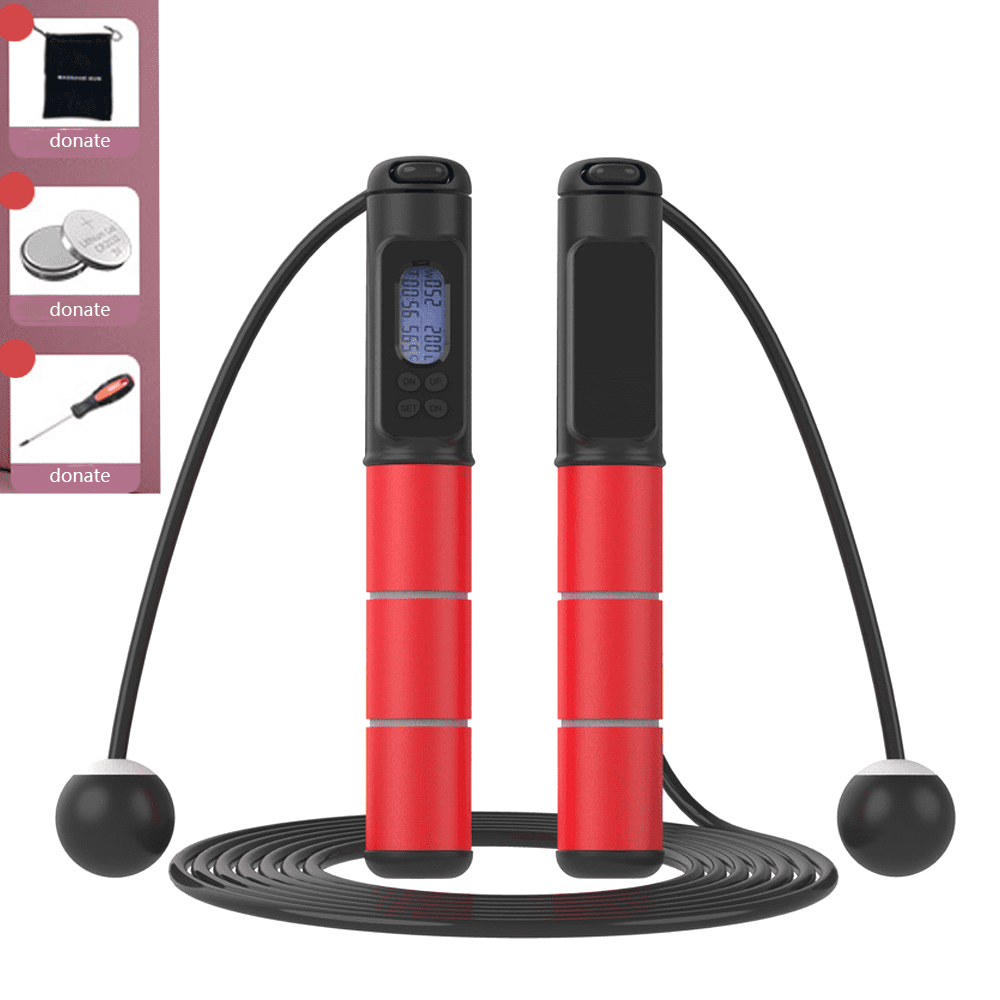 red black Smart Jump Rope for Fitness , Cordless Outdoor & Adjustable ...