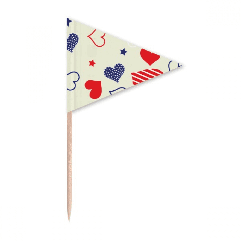 red blue Shaped pentagram america Toothpick Triangle Cupcake Toppers ...
