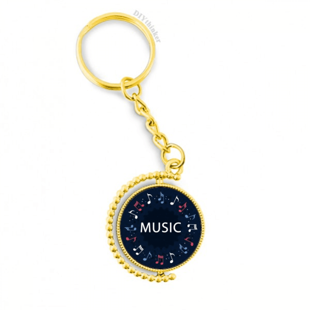 red blue round-shaped music notes metal connector key chain accessory ...