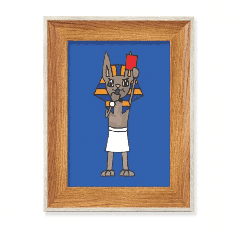 red card whistle referee cartoon desktop wooden photo frame display ...