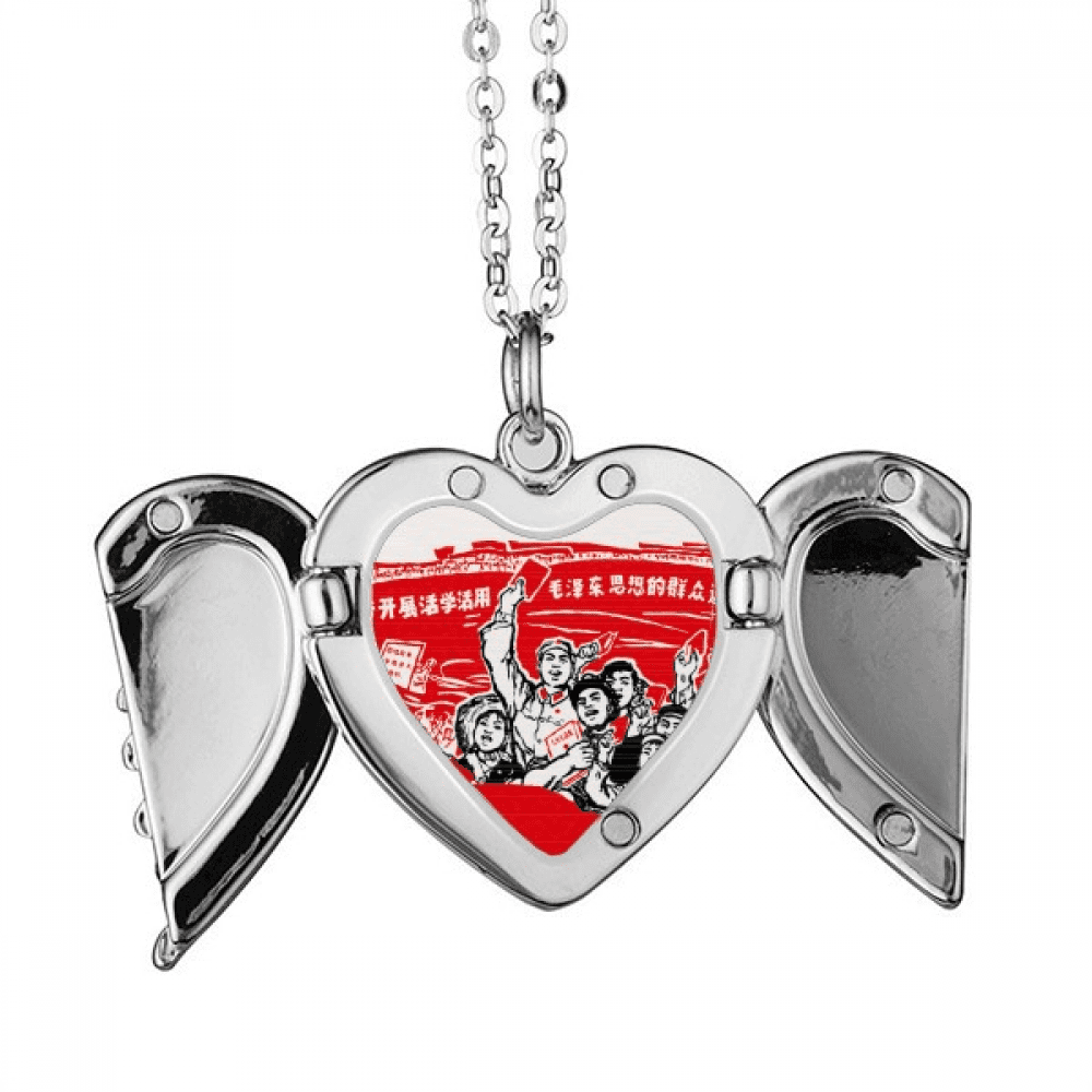 red flag hat mao ze anthology angel wings necklpendant fashion ...