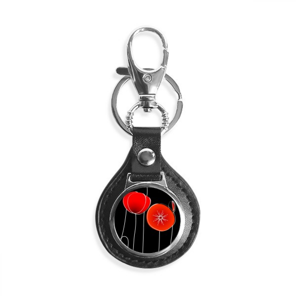 red flowers line art corn key link chain keyholder finder hook metal ...