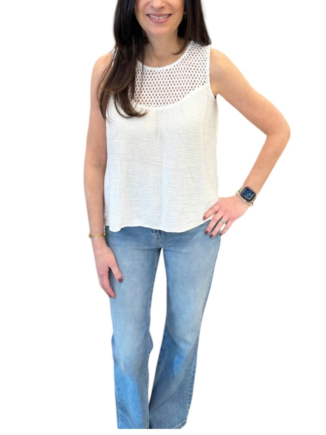 red haute Gauze And Crochet Top - Walmart.com