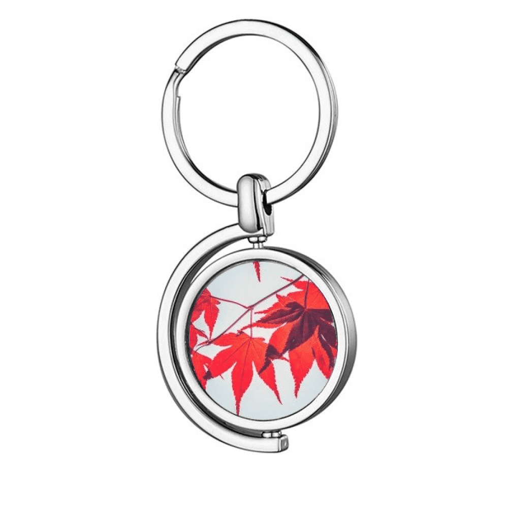red maple nature picture Rotating Keychain Metal Keyring Holder ...