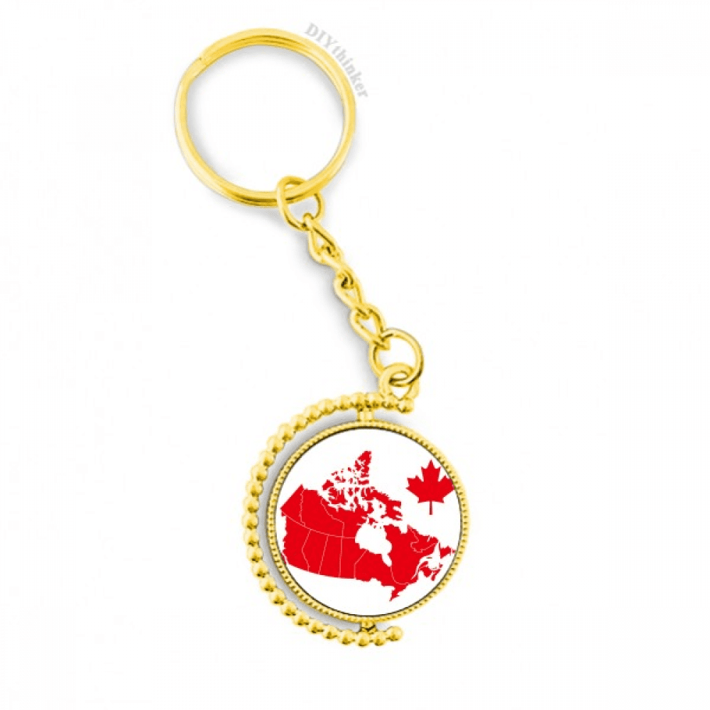 red maple symbol canada country map metal connector key chain accessory ...