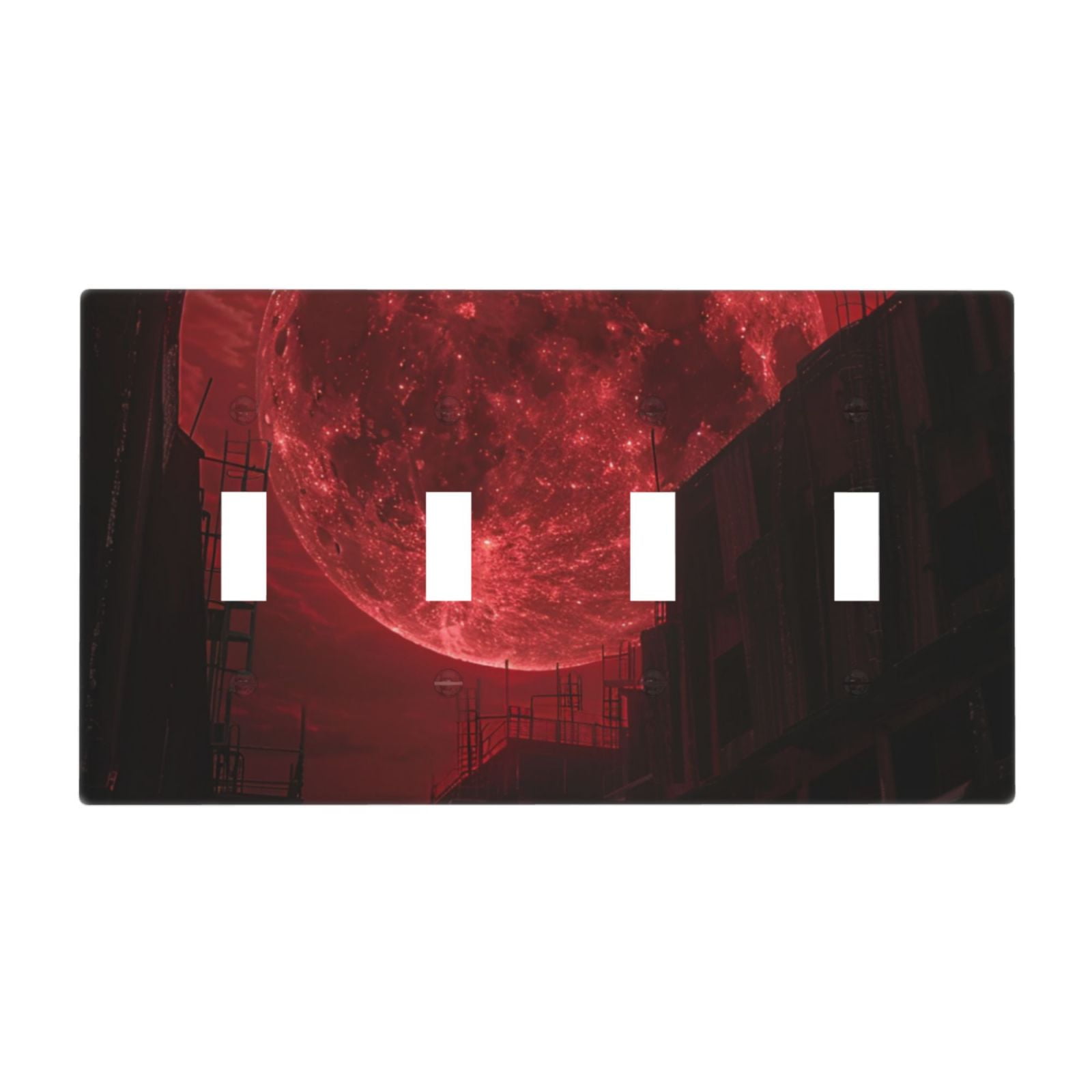 red moon city Switch Cover Decorative Wall Plate / 4-Gang 4-Toggle ...