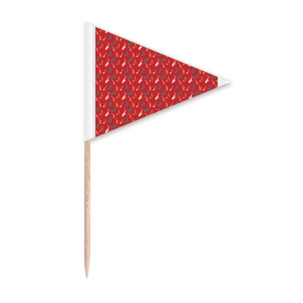 red saxoph music notes Toothpick Triangle Cupcake Toppers Flag ...