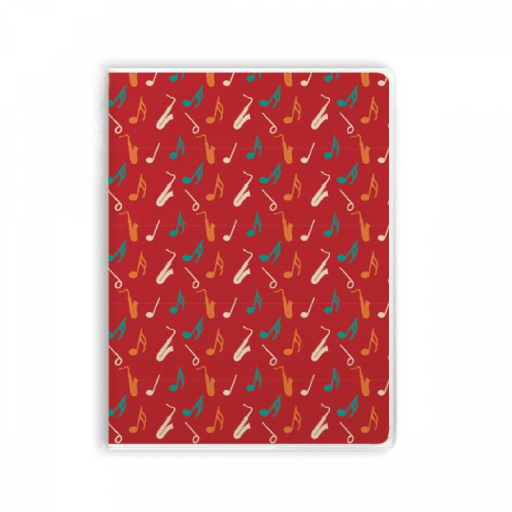 red saxoph music notes notebook gum cover diary soft cover journal ...