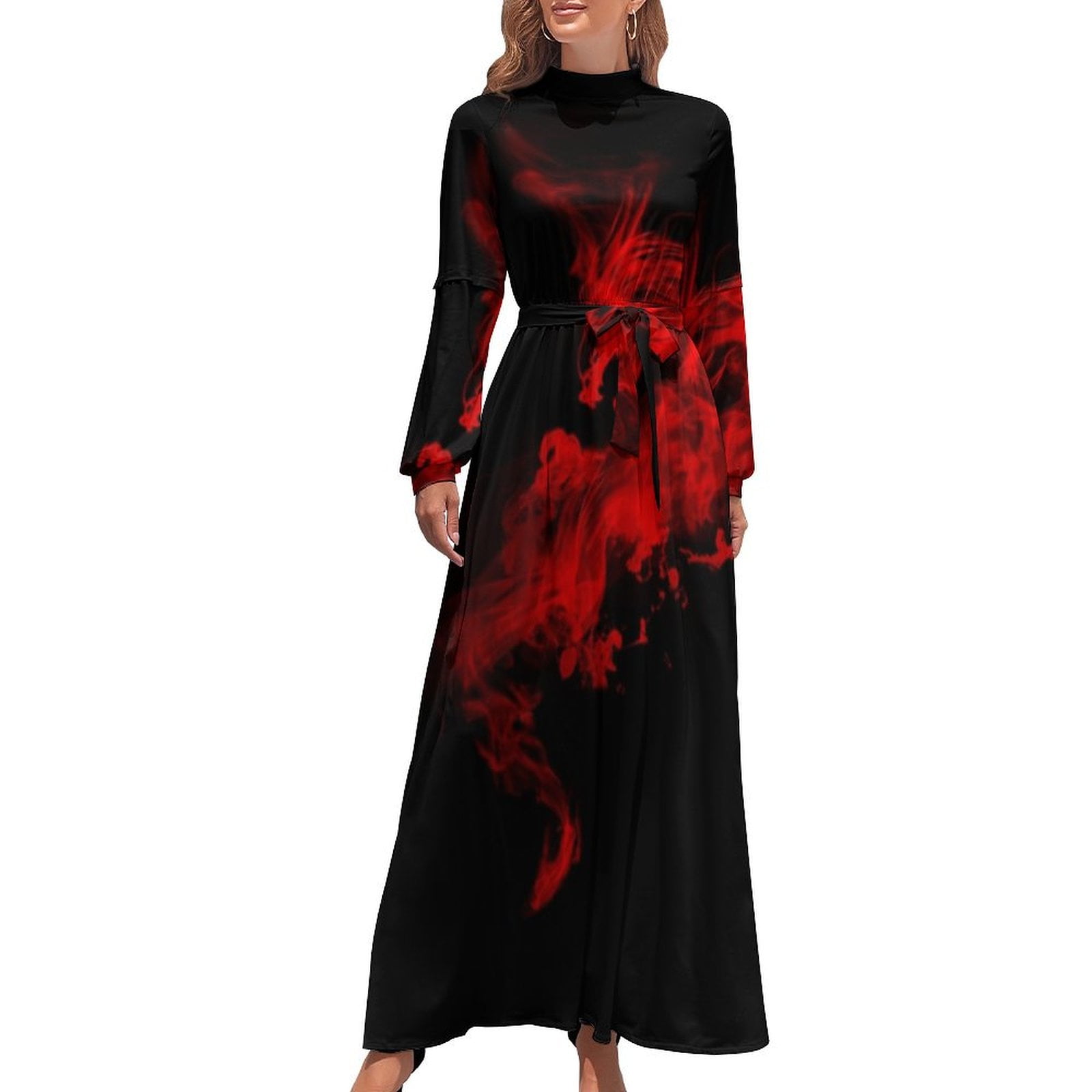 red smoky dragon Long Dress Elegant gown summer dresses women 2024 ...