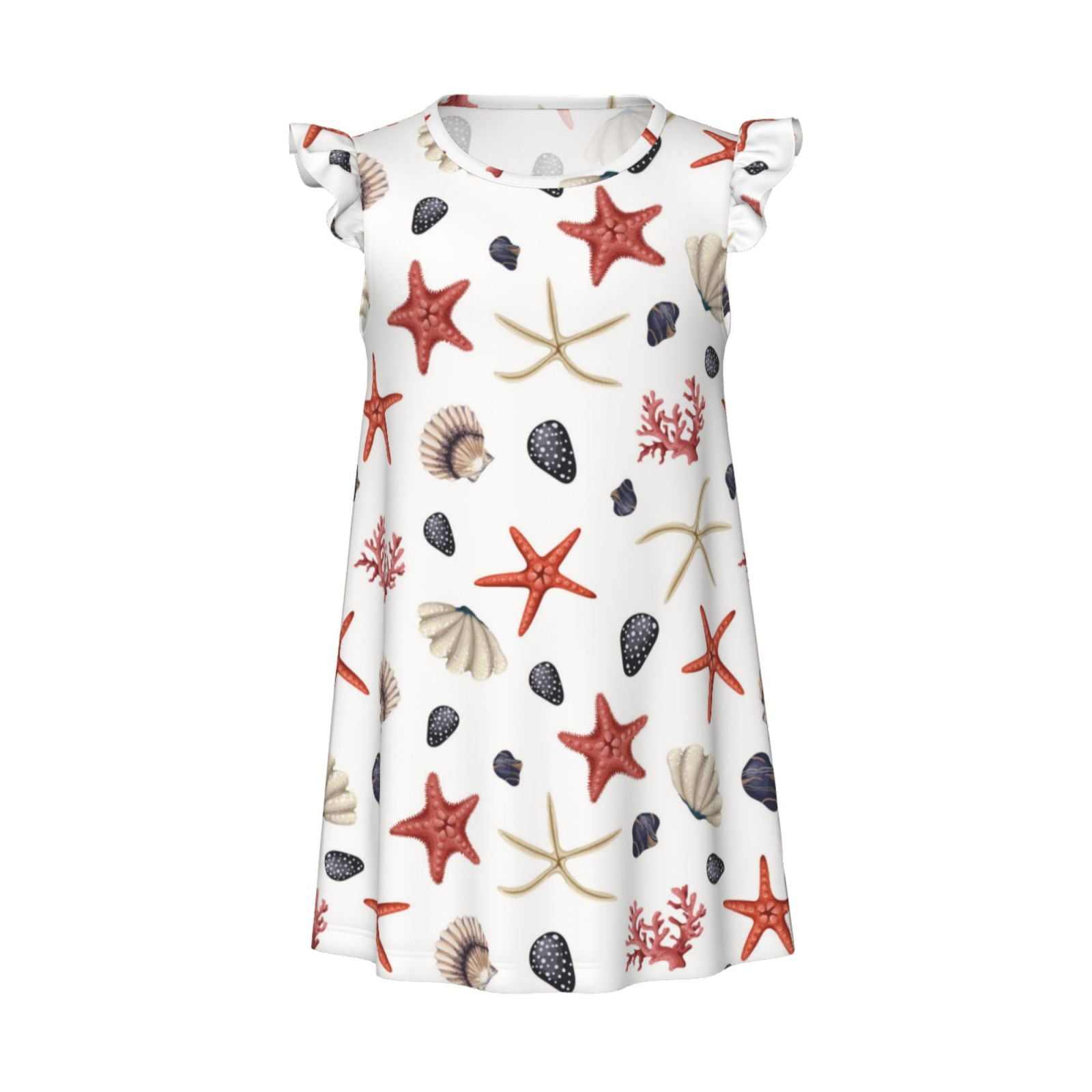 red starfishes shells coral Girls Nightgowns, Pajamas for Girls, Soft ...