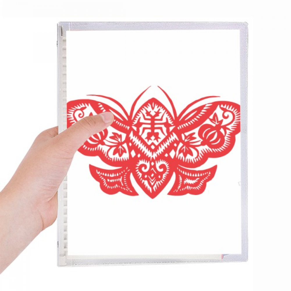 red traditional chinese paper cutting notebook loose diary refillable ...