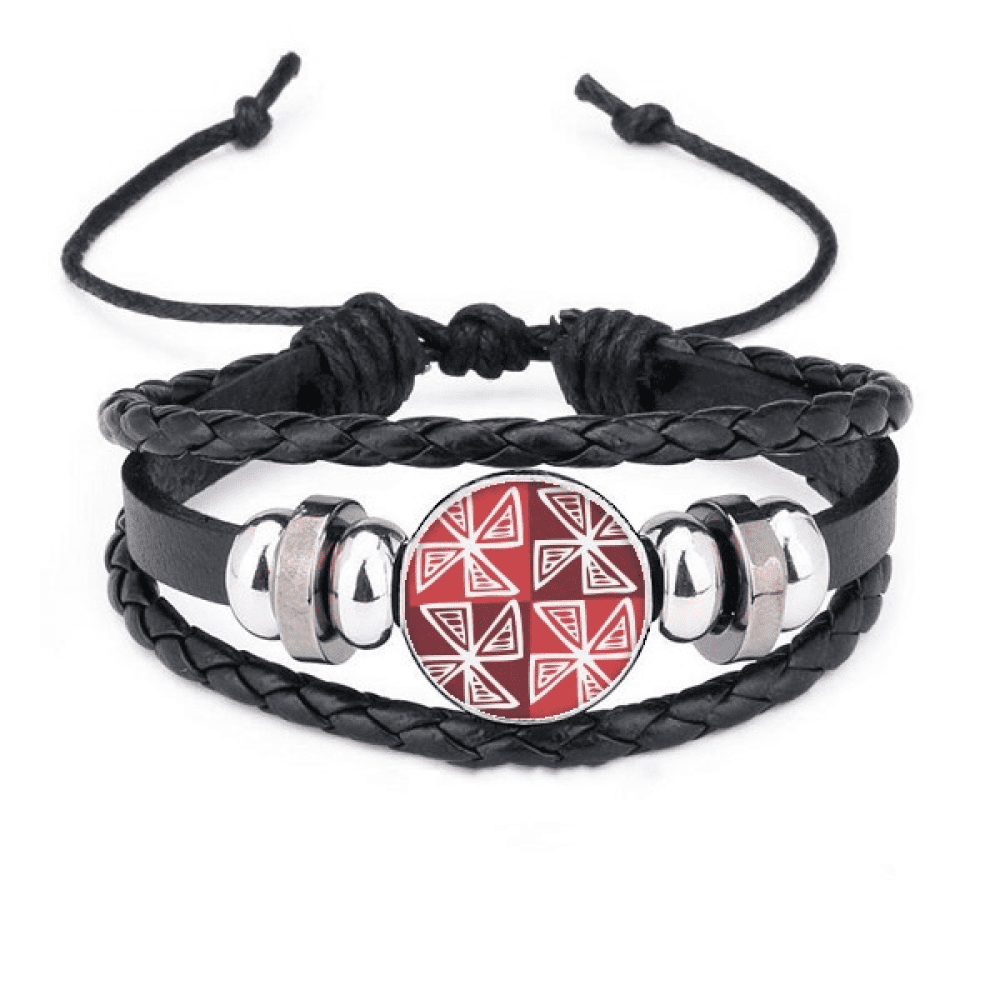 red windll mexico totems ancient civilization bracelet braided leather ...