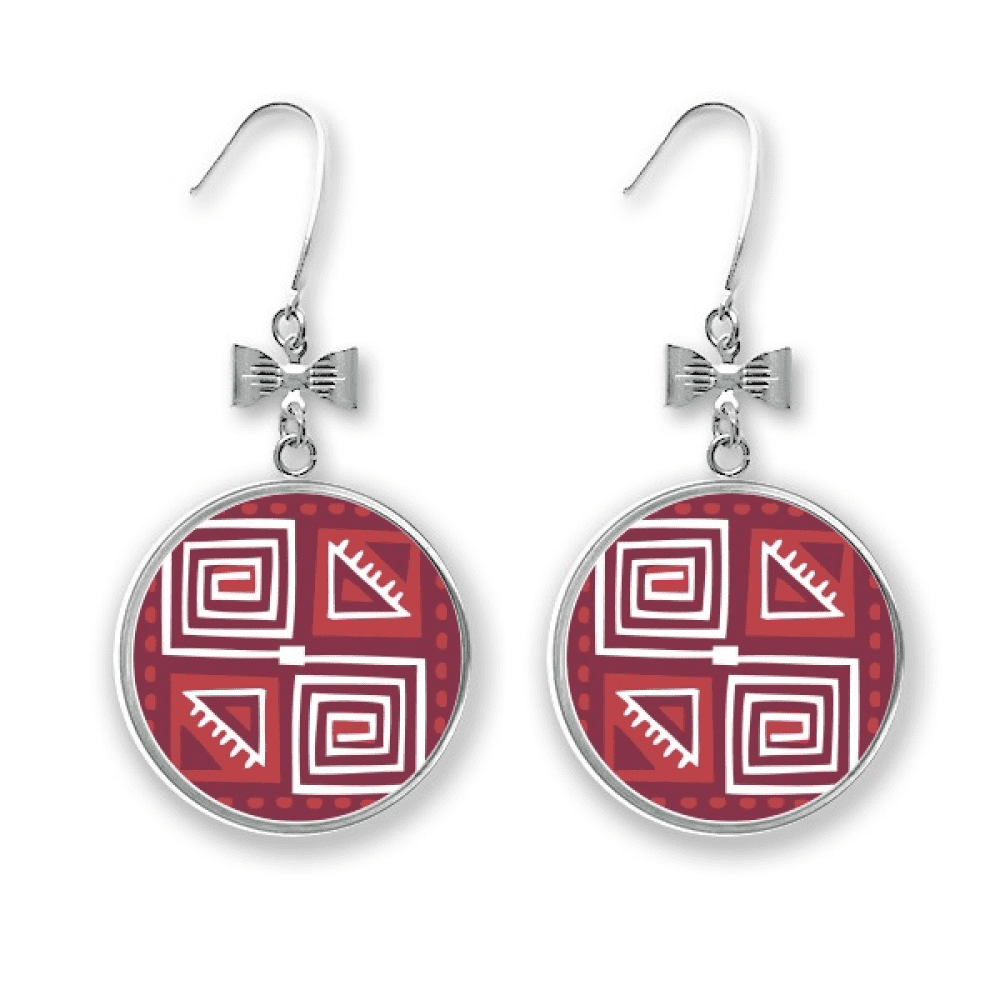 red wine color mexico totems ancient civilization bow earrings drop ...