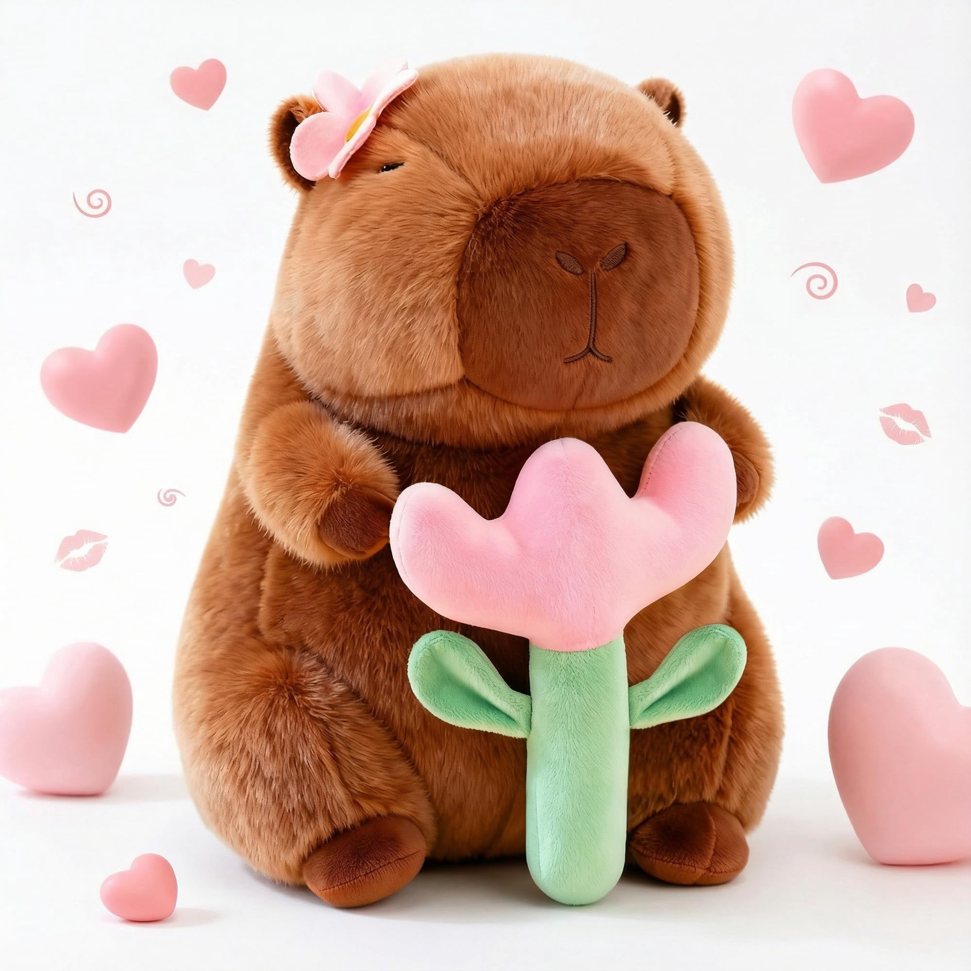 redaica Flower Capybara Plush, Cute Capibara Plushies Toy, Kawaii Soft ...
