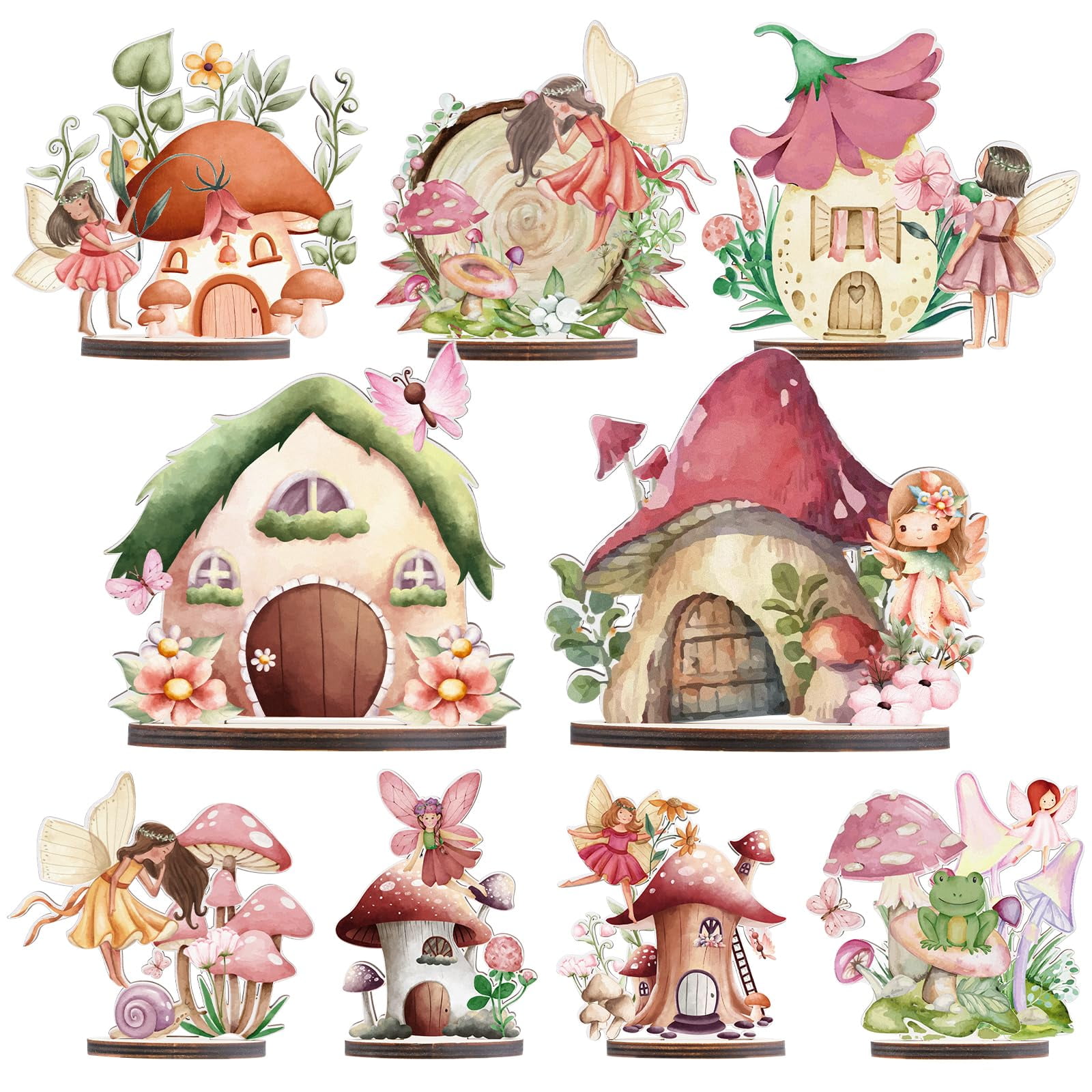 refavor Wooden Fairy Party Decorations - 9PCS Wood Fairy Table Sign ...