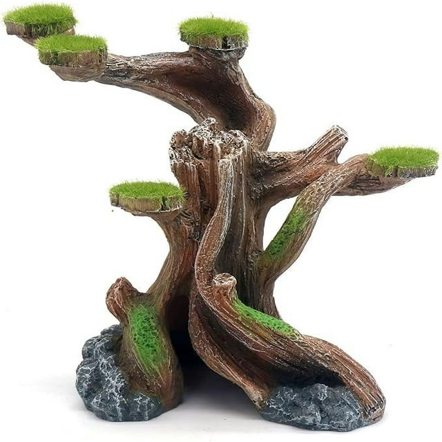 relaqcc Reptile Decor Aquarium Decorations Artificial Moss Resin Fish ...