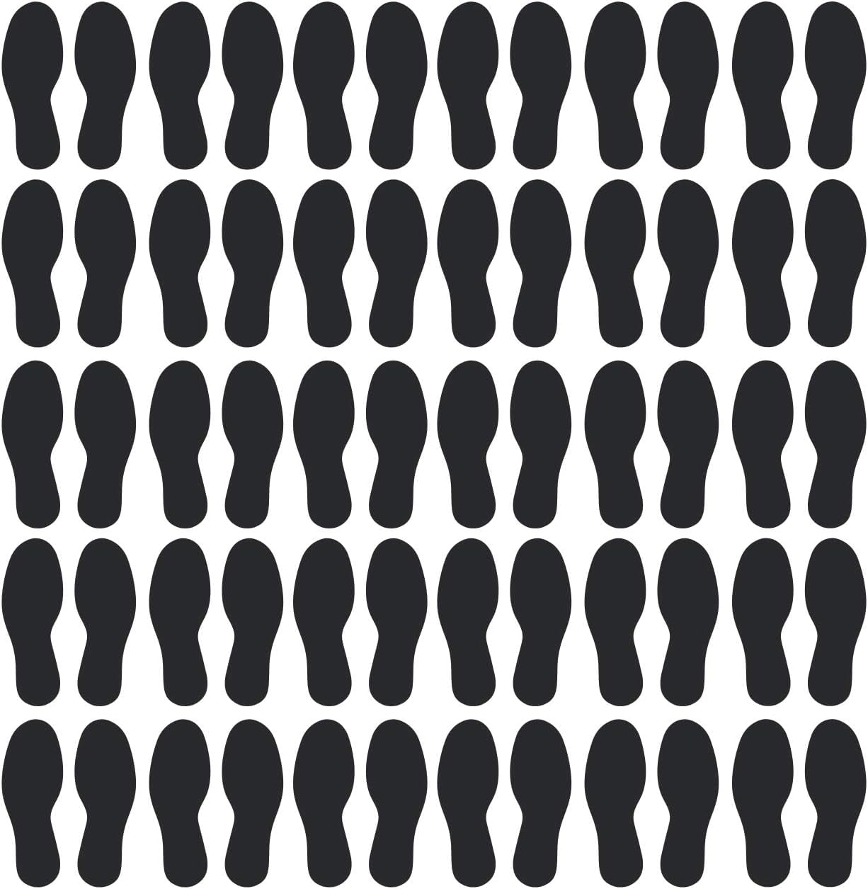 removable matte finish black 9 inch medium size footprint decal vinyl ...