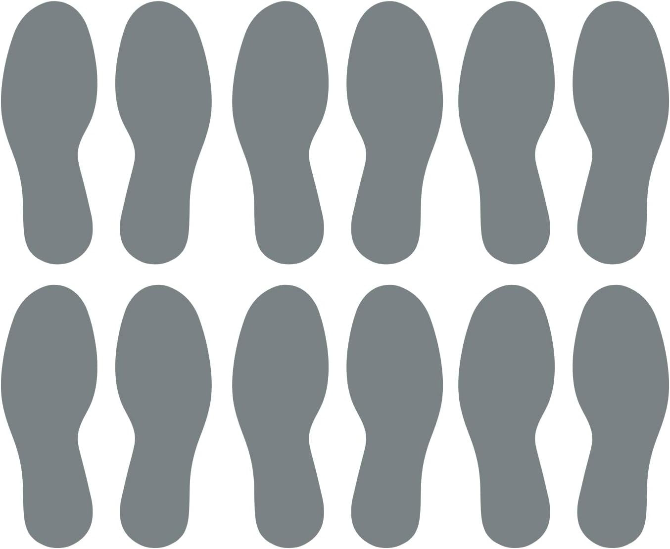 Removable Matte Finish Grey 9 Inch Medium Size Footprint Decal Vinyl ...
