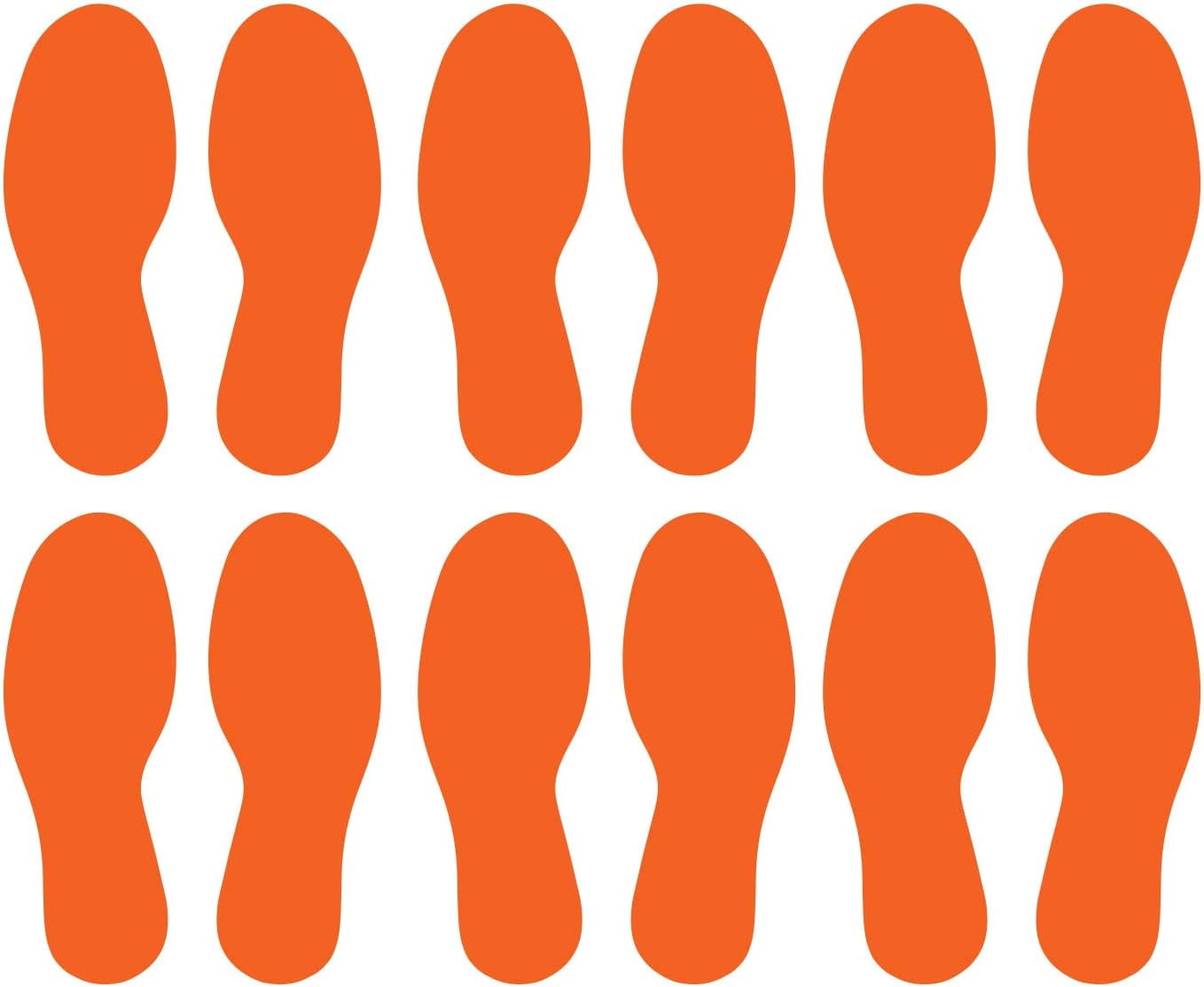 Removable Matte Finish Orange 9 Inch Medium Size Footprint Decal Vinyl ...
