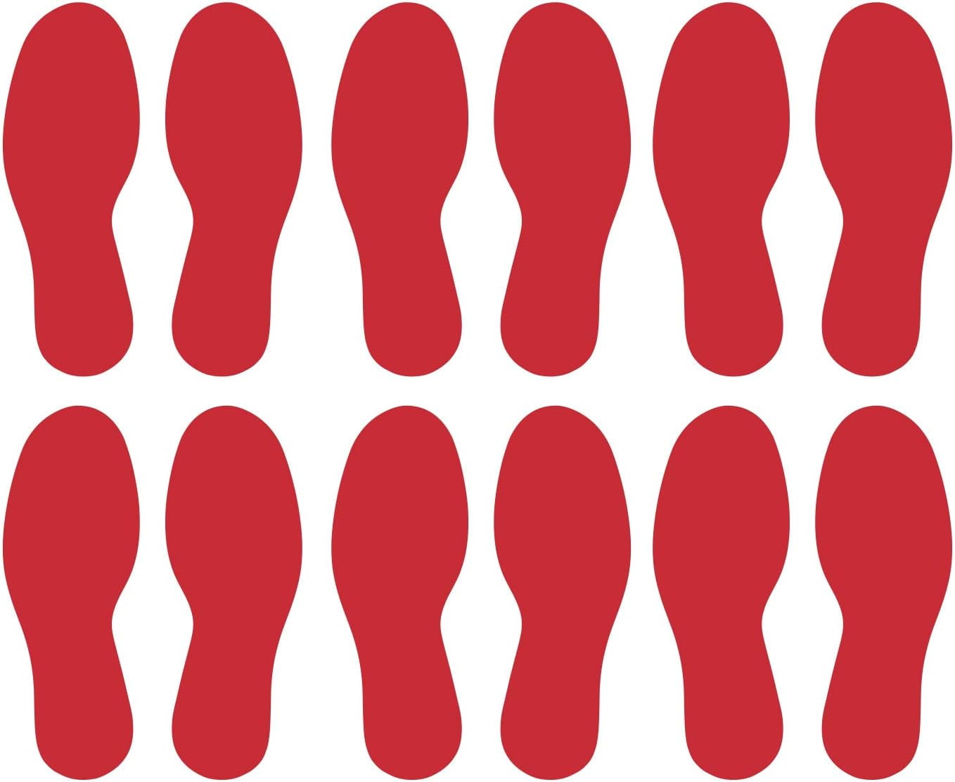 Removable Matte Finish Red 9 Inch Medium Size Footprint Decal Vinyl ...