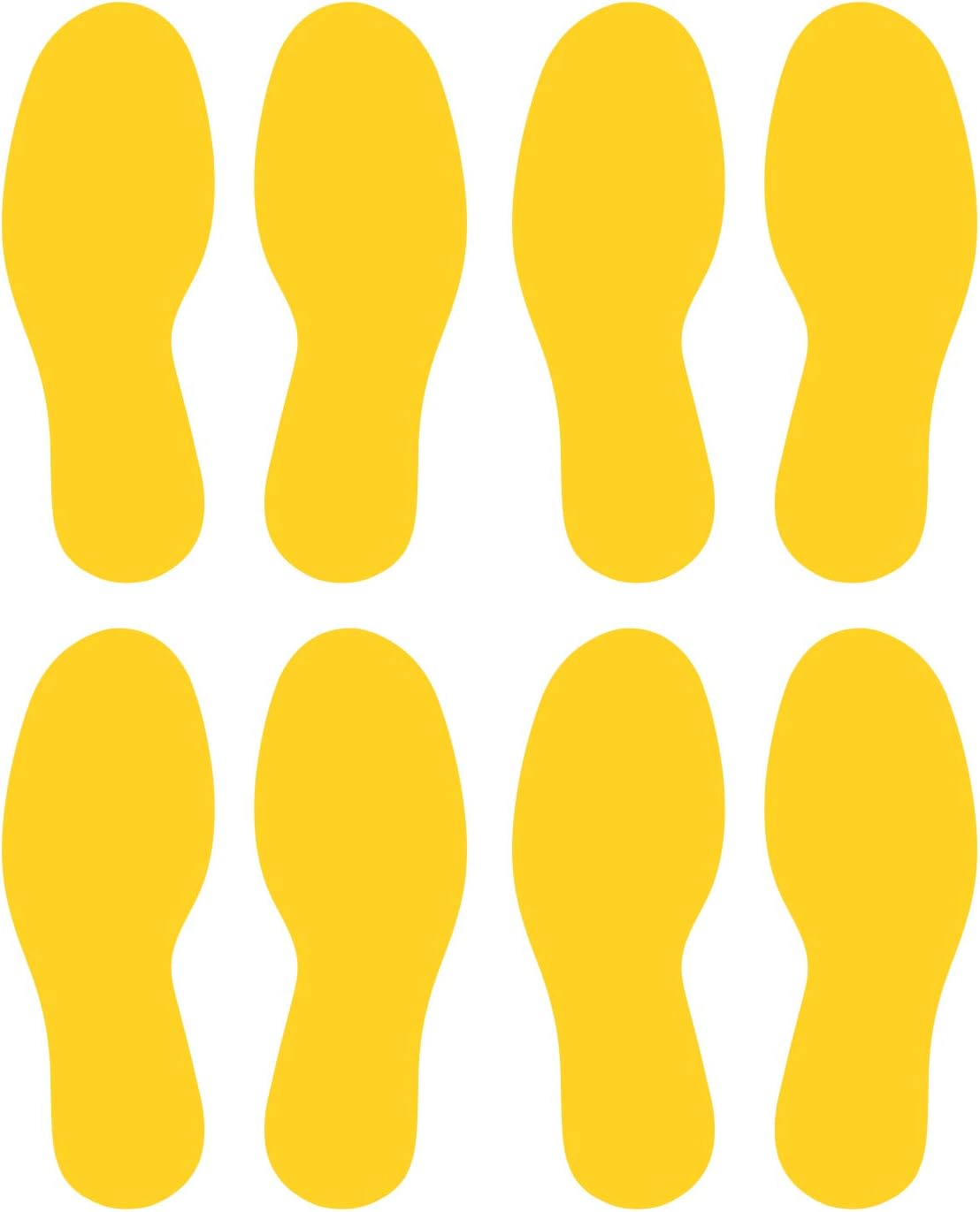 Removable Matte Finish Yellow 10.5 Inch Large Footprint Decal Vinyl ...
