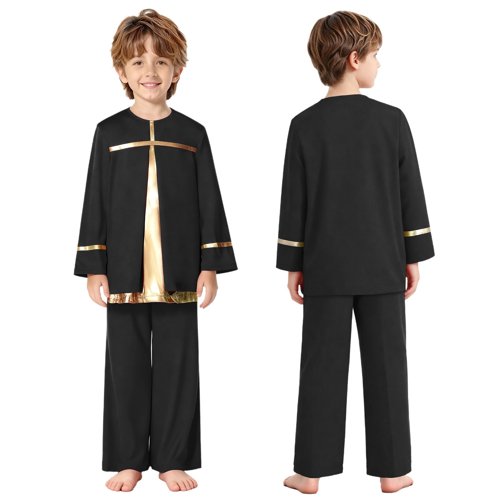 renvena Boys 2 Piece Worship Liturgical Outfits Long Sleeve Praise ...
