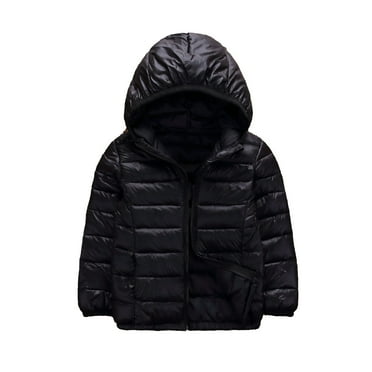 ZSHOW Boy's Puffer Jacket Thicken Winter Coat Windproof Winter Jacket Pure Black 10/12 - Walmart.com