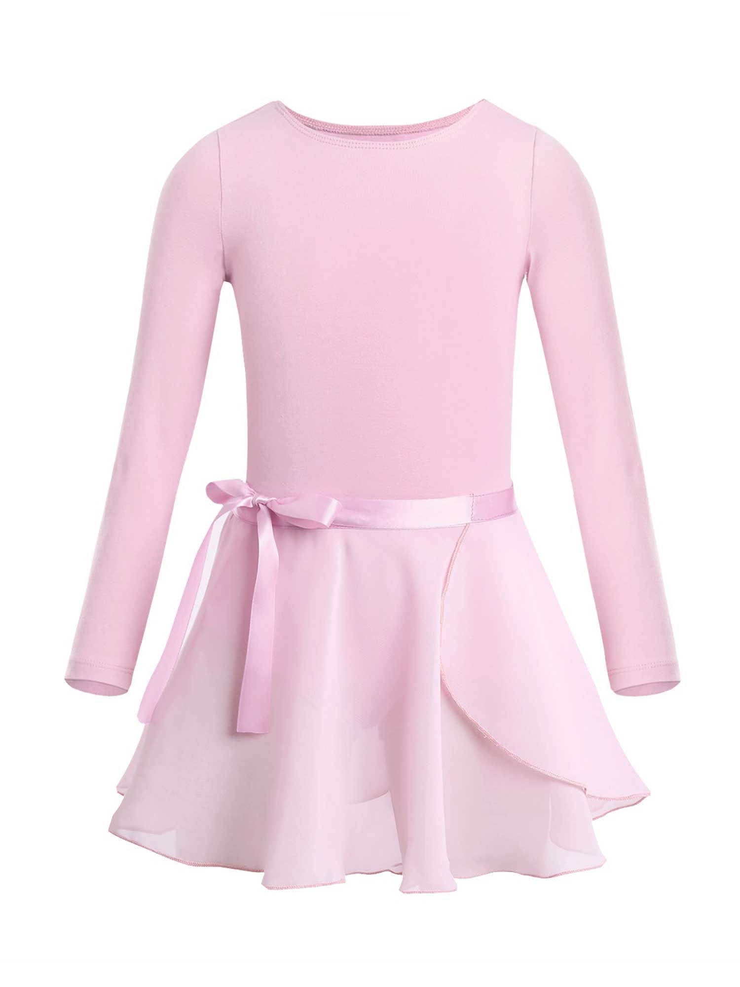 renvena Girls 2PCS Ballet Dance Outfit Long Sleeves Leotard with ...