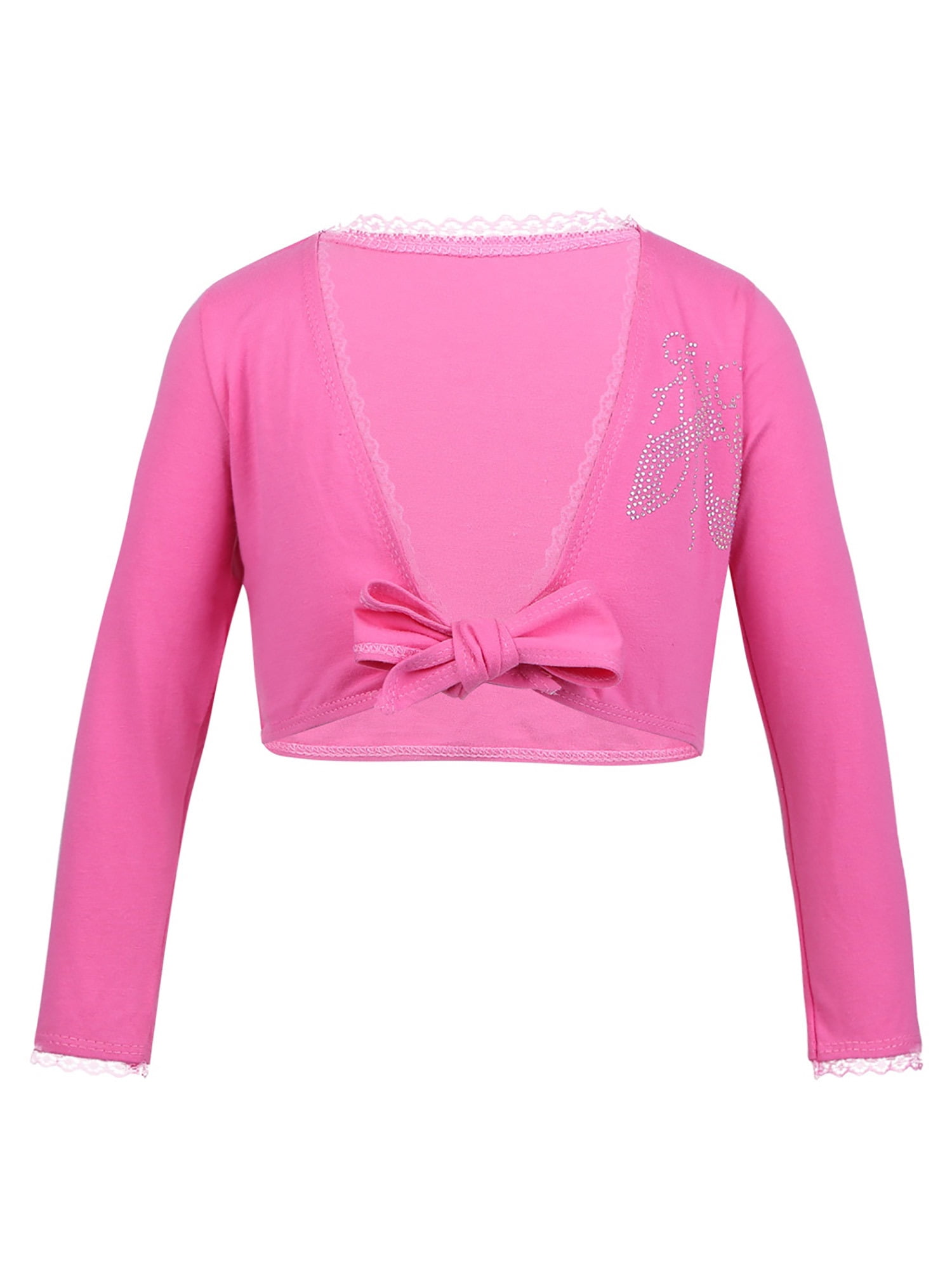 renvena Girls Kids Classic Long Sleeve Front Knot Cotton Wrap Top ...