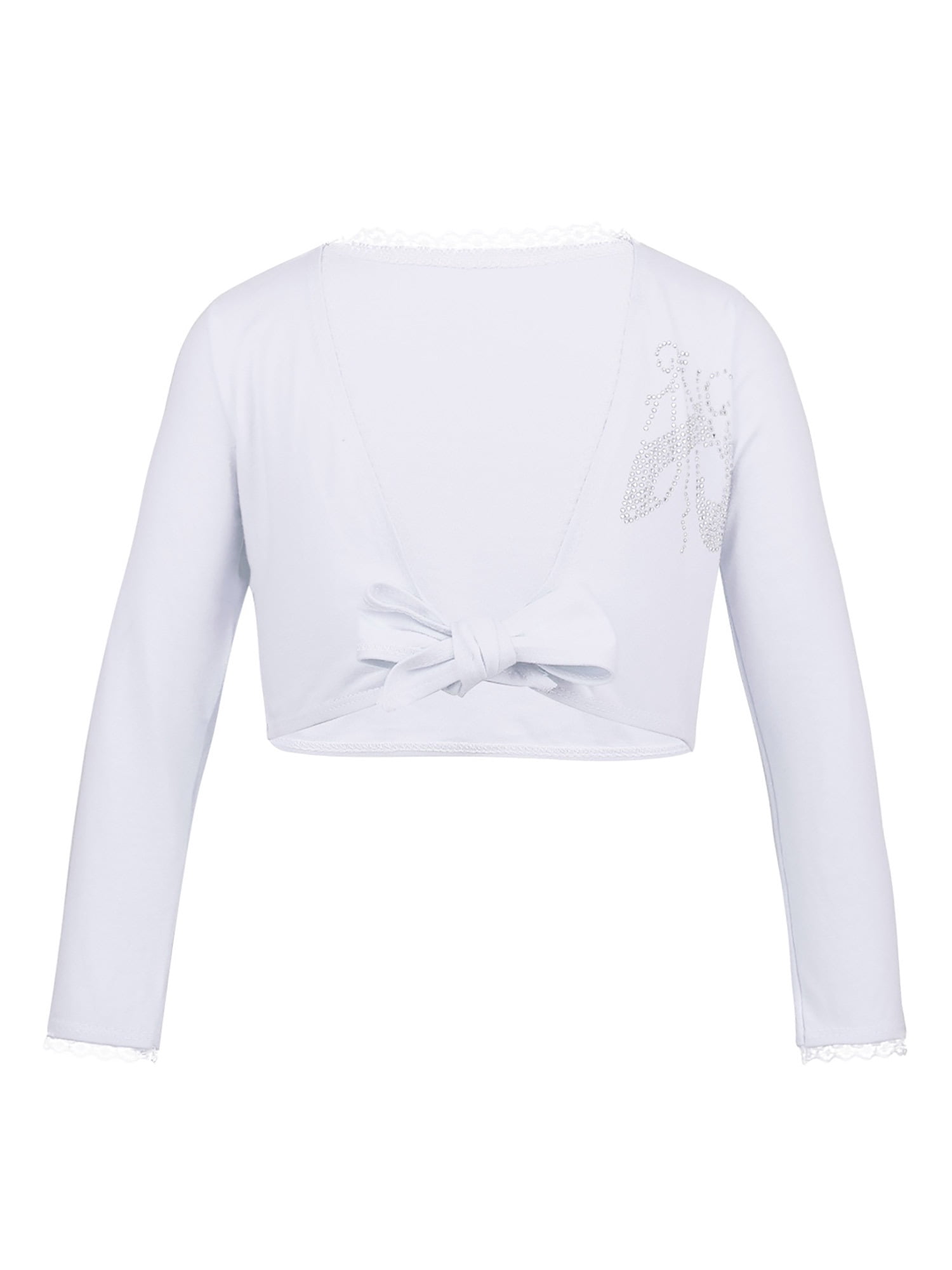 renvena Girls Kids Classic Long Sleeve Front Knot Cotton Wrap Top ...