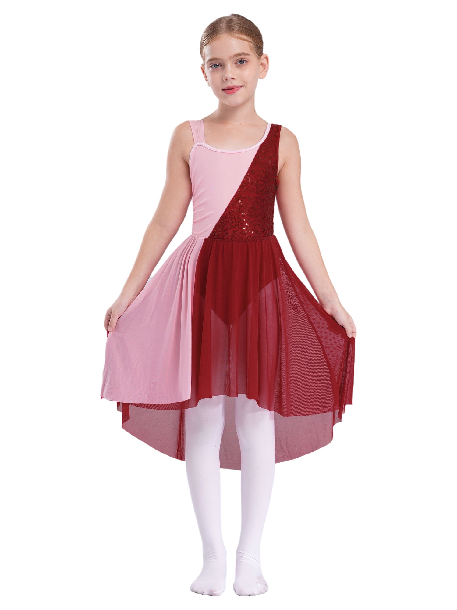 renvena Girls Sequins Lyrical Modern Contemporary Dance Costume Ballet ...