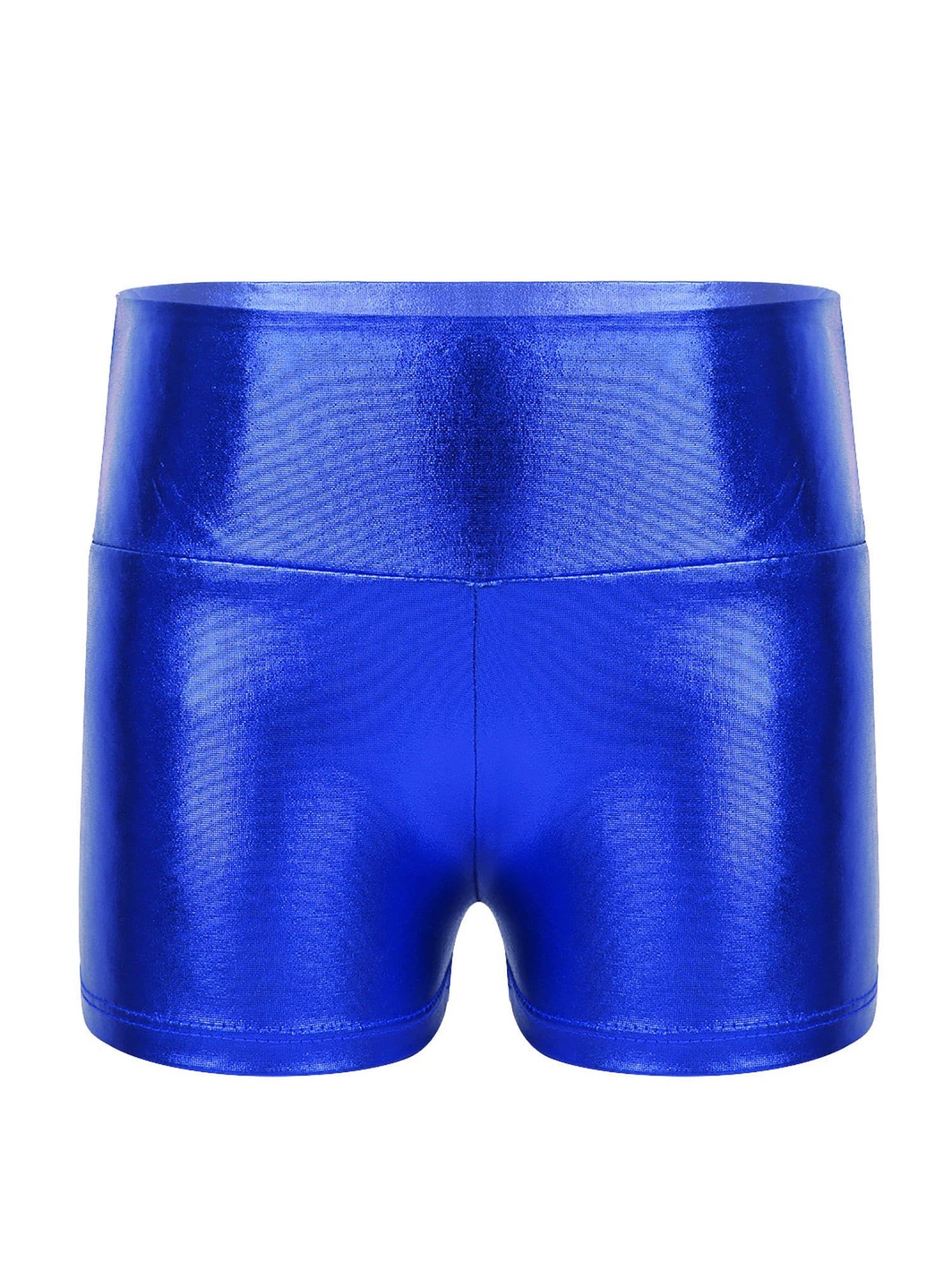 renvena Girls Shiny Metallic Basic Athletic Sports High Waist Hot Pants ...