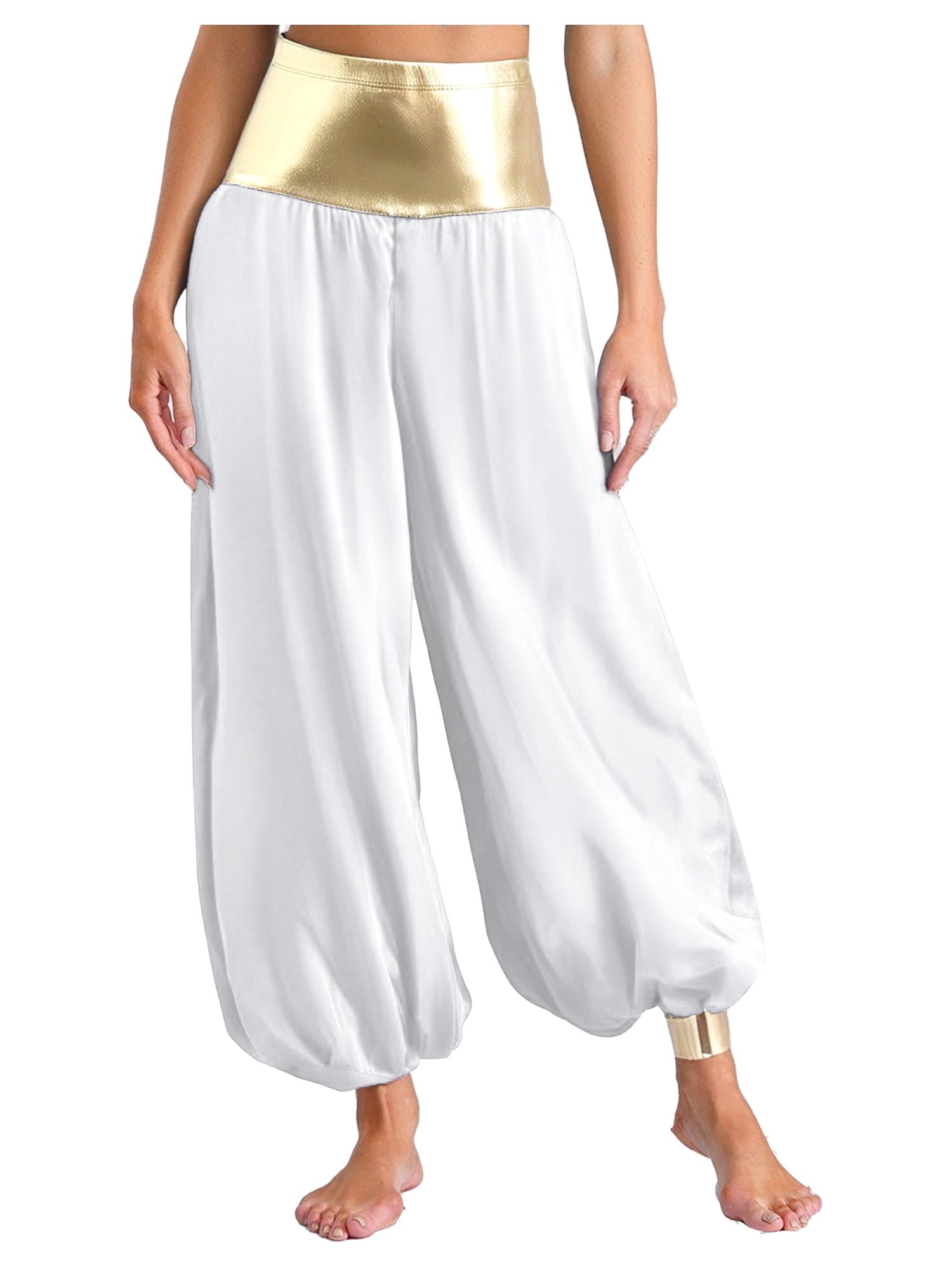 renvena High Waist Silky Satin Arabian Harem Pants for Women for Rave ...