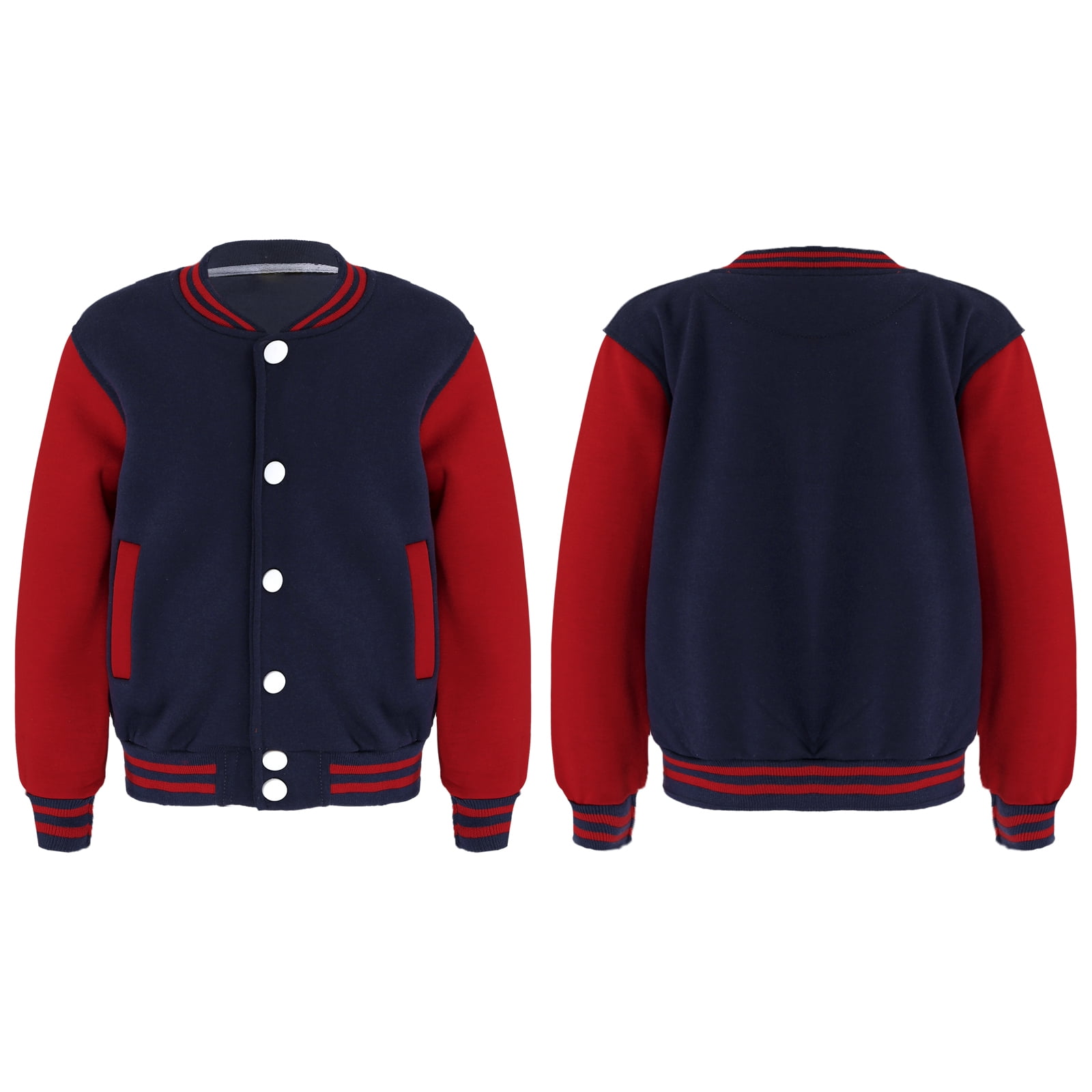 renvena Kids Boys Baseball Jackets Varsity Style Casual Sport Coat ...