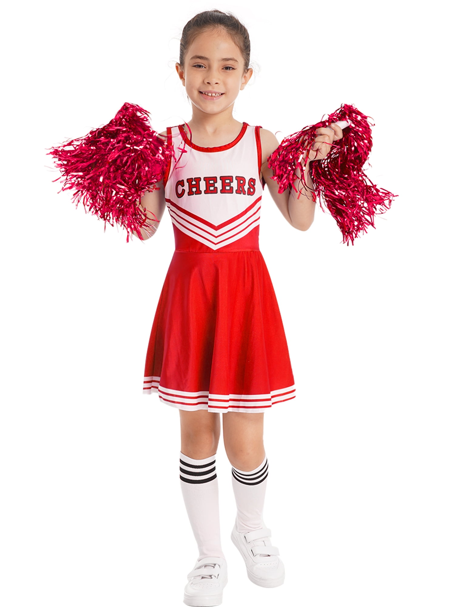 renvena Kids Cheer Leader Costume Girls Cheerleading Uniform Dress ...