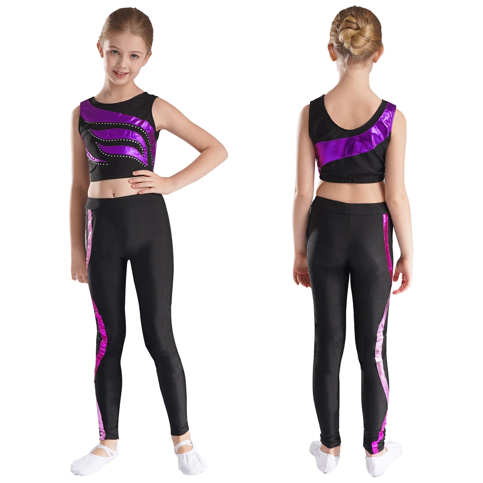 renvena Kids Girls 2 Piece Ballet Dance Gymnastics Leotard Outfits ...