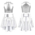 renvena Kids Girls 2 Piece Metallic Dance Outfits Sleeveless Crop Top ...