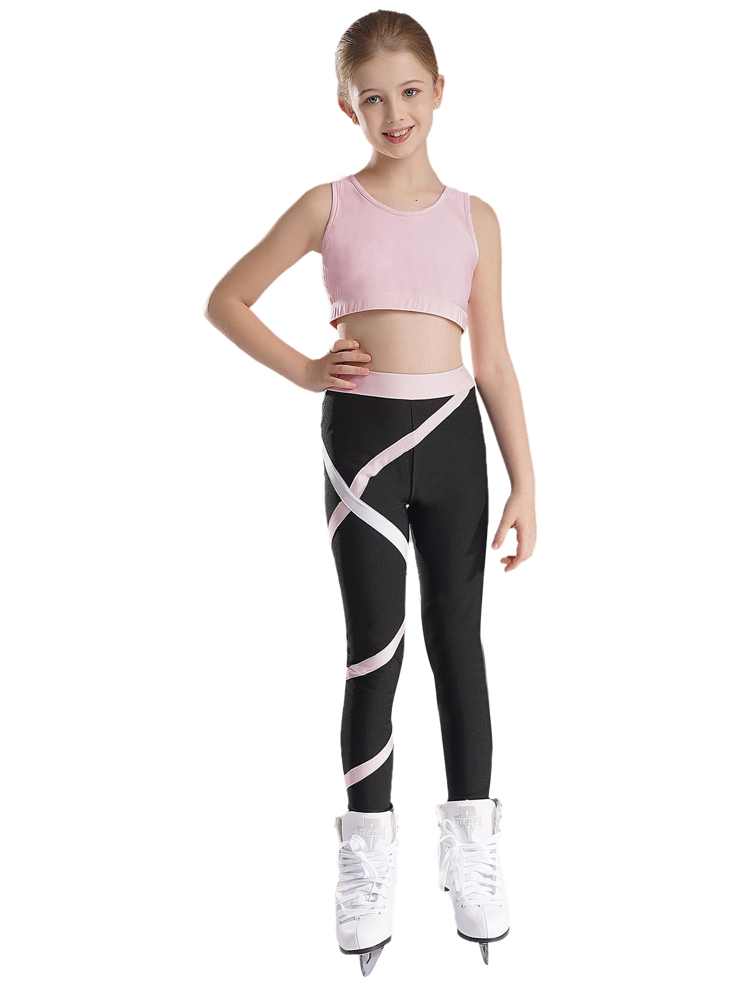 renvena Kids Girls Athletic Dance Crop Top and Legging Gymnastics Dance ...