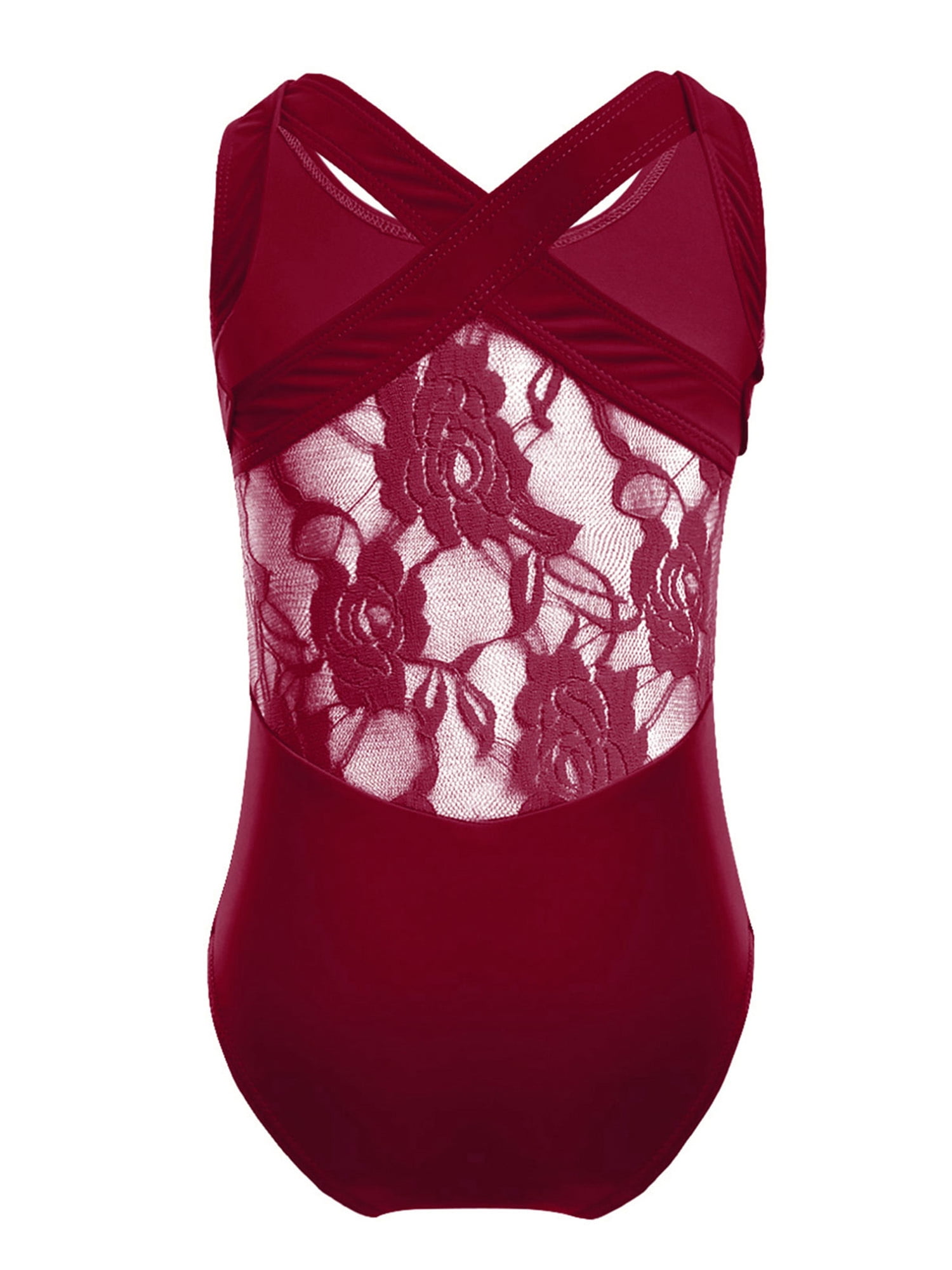 renvena Kids Girls Ballet Dance Gymnastics Leotard Lace Back Sleeveless ...