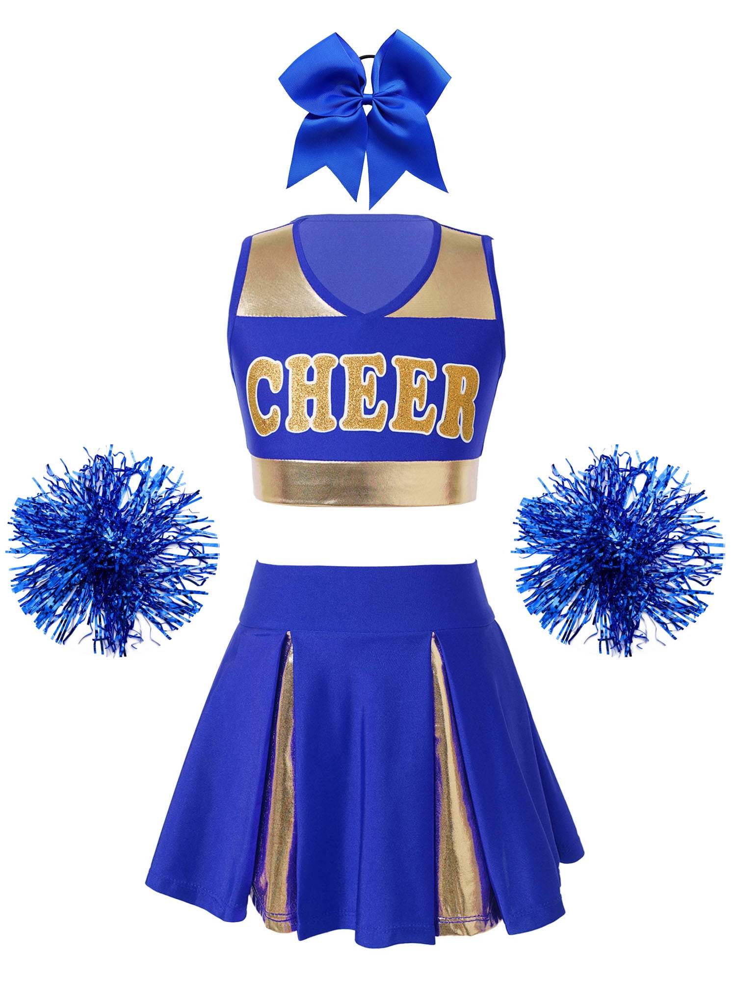 renvena Kids Girls Cheer Leader Carnival Party Costume High School ...