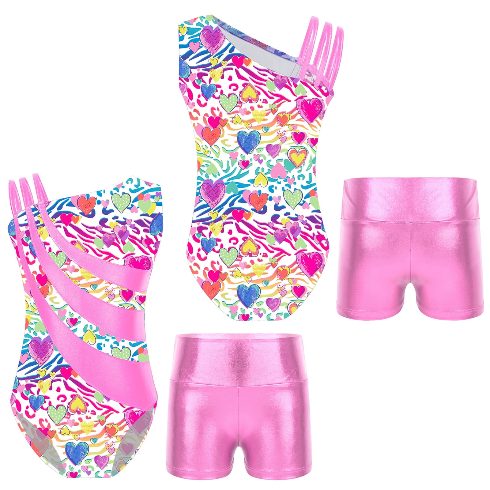 renvena Kids Girls Gymnastics Leotards with Shorts Outfits Athletic ...