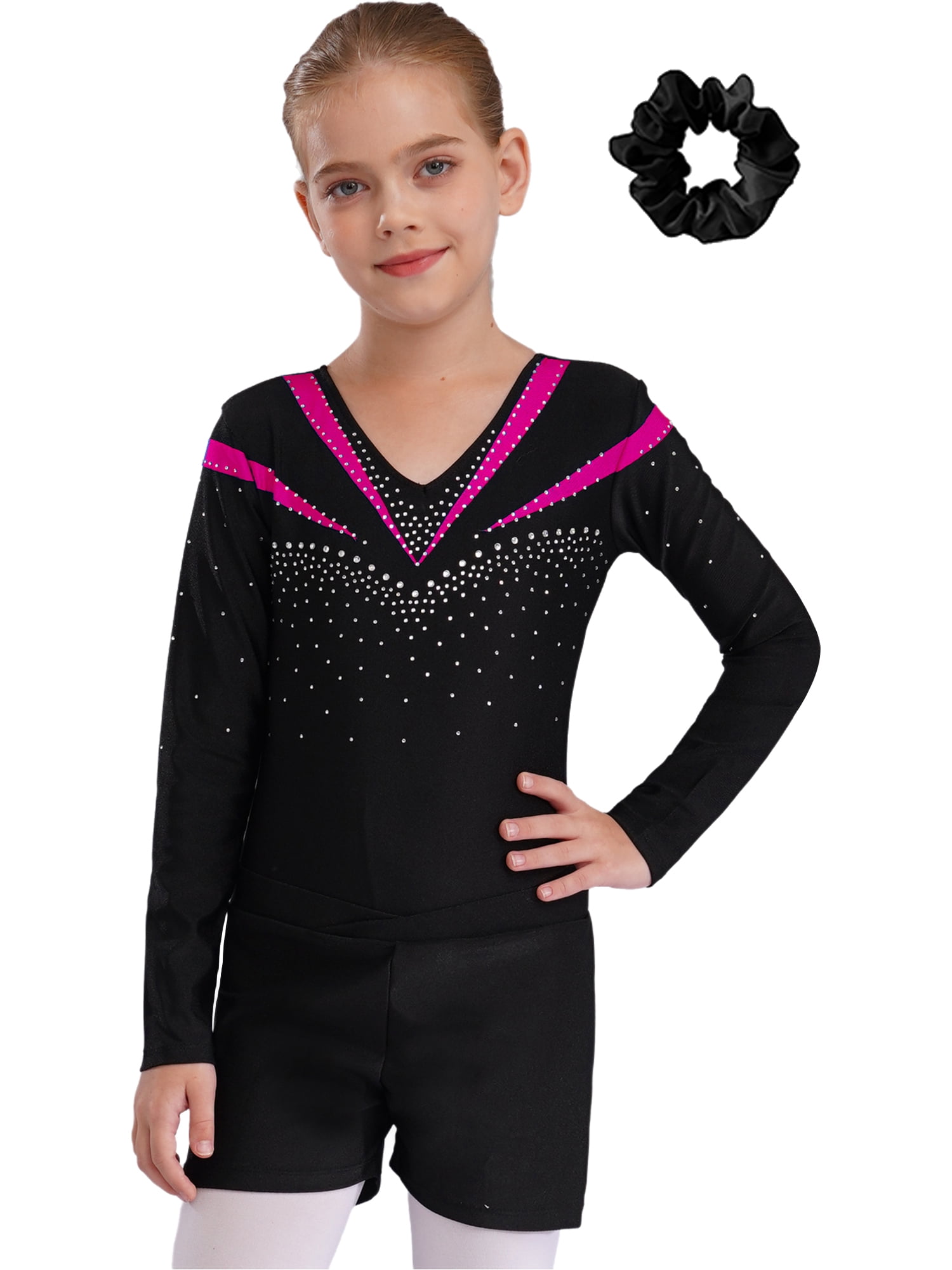renvena Kids Girls Long Sleeve Gymnastics Leotard Ballet Dance Unitard ...