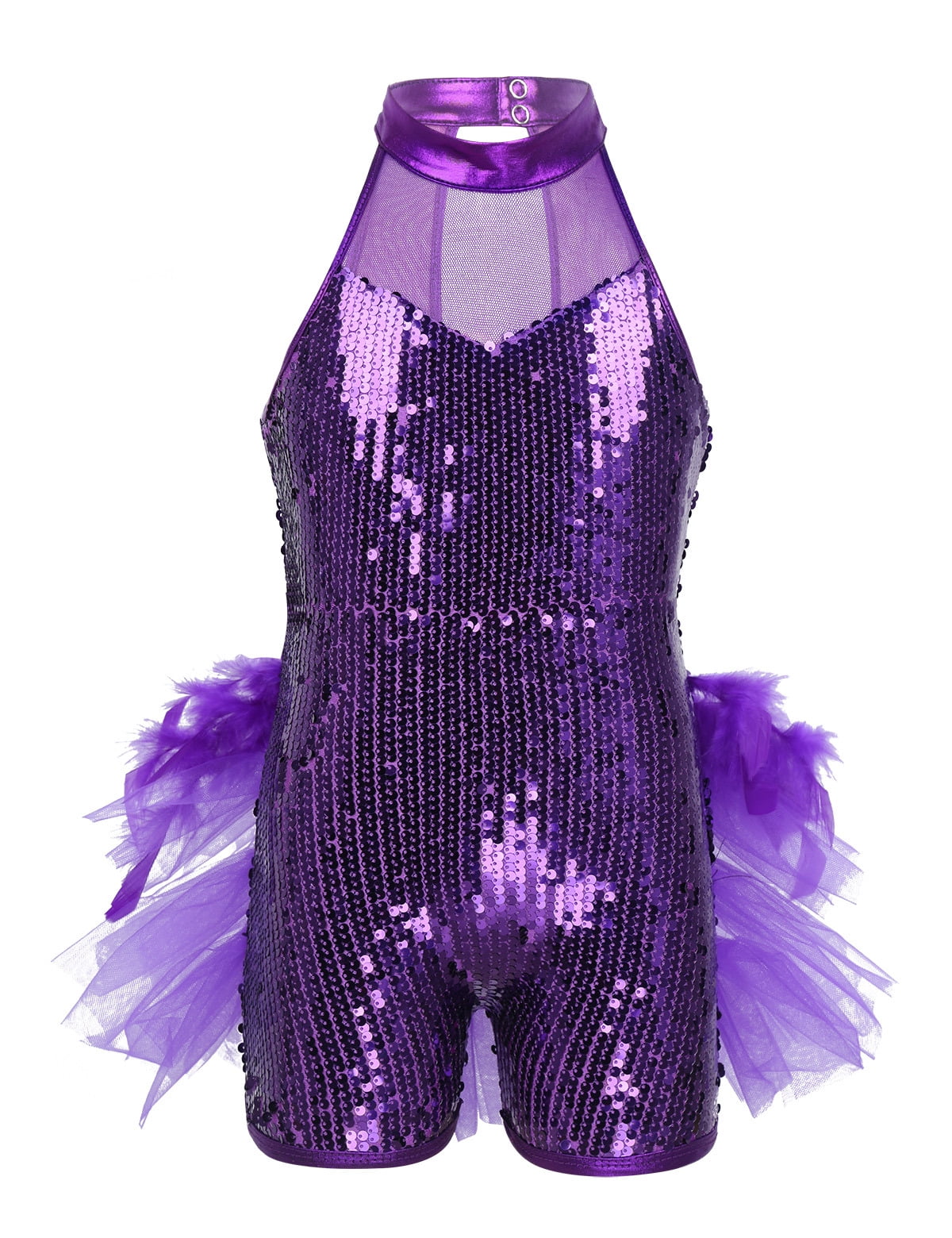 renvena Kids Girls Shiny Sequins Ballet Jazz Latin Dance Costume ...