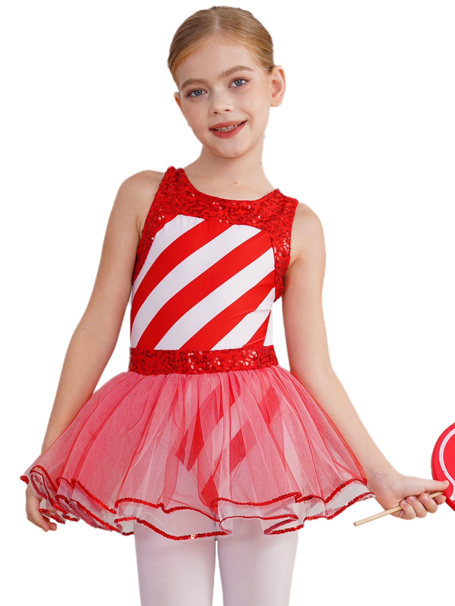 renvena Girls Sequins Christmas Ballet Dance Figure Ice Skating Leotard ...