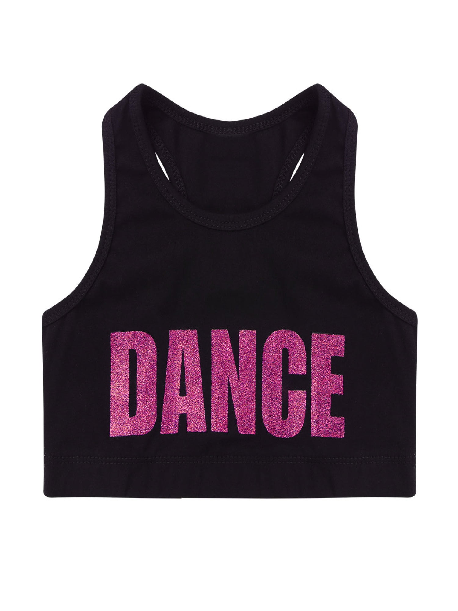 renvena Little Big Girls Glittery Dance Racerback Crop Top Sports Bras ...