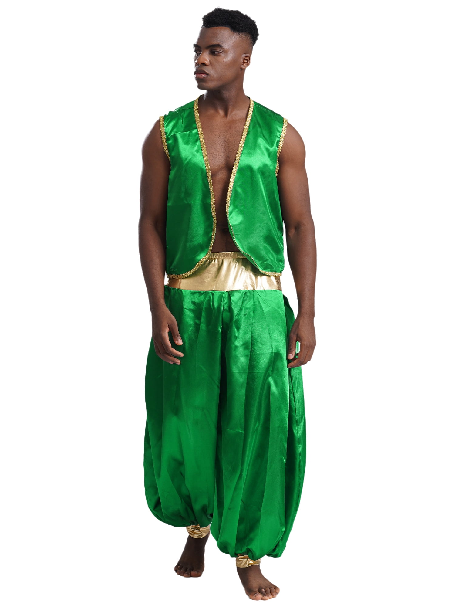 renvena Men's Arabian Prince Lamp Costume Adult Persian Cosplay Outfits ...