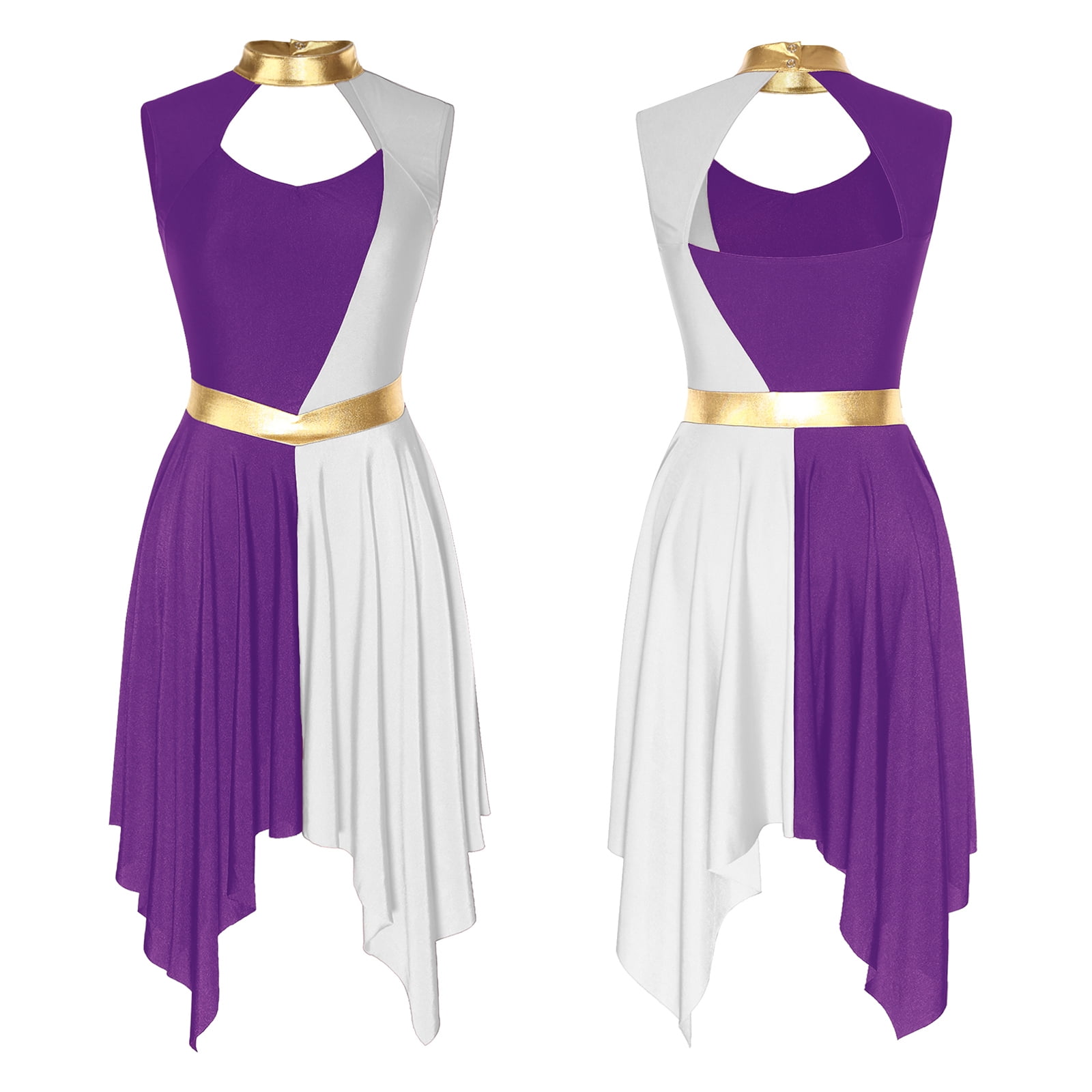 renvena Women Liturgical Praise Dance Worship Dress Color Block Tunic ...
