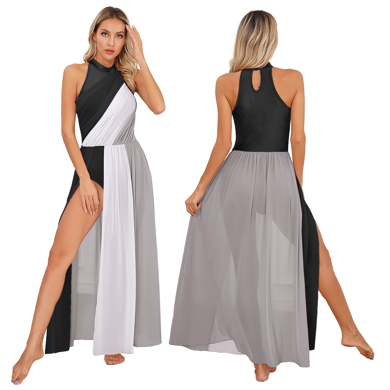 renvena Women Lyrical Dance Contemporary Dancewear Halter Neck Leotard ...
