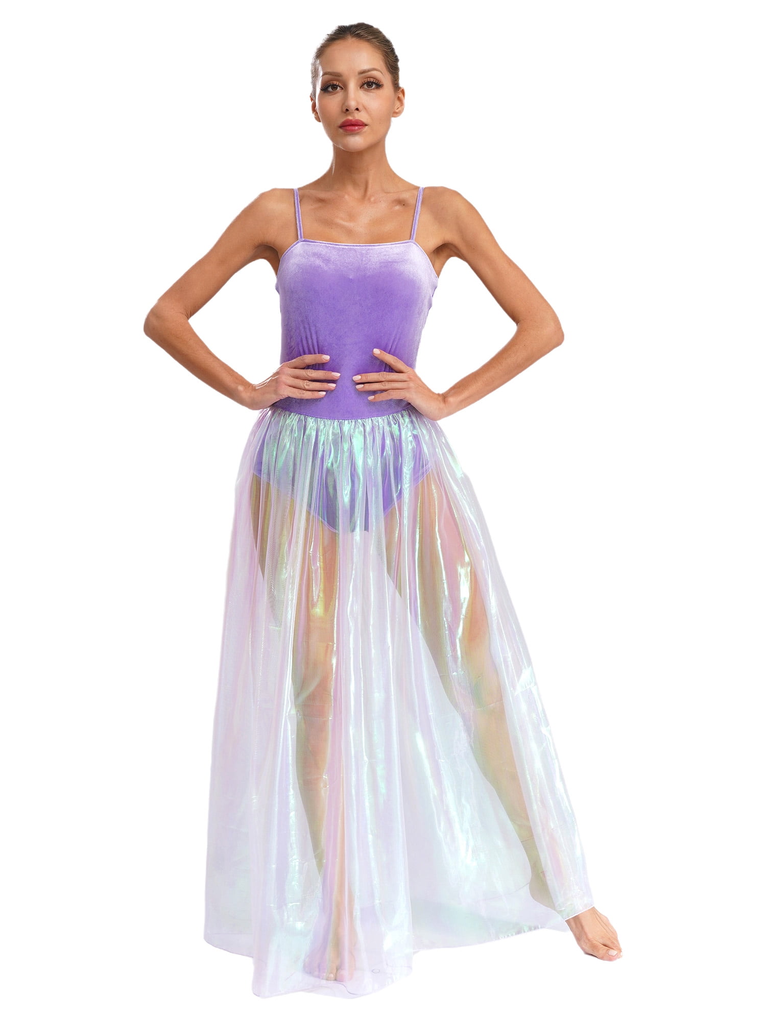 renvena Women Lyrical Dance Performance Costume Sleeveless Adjustable ...