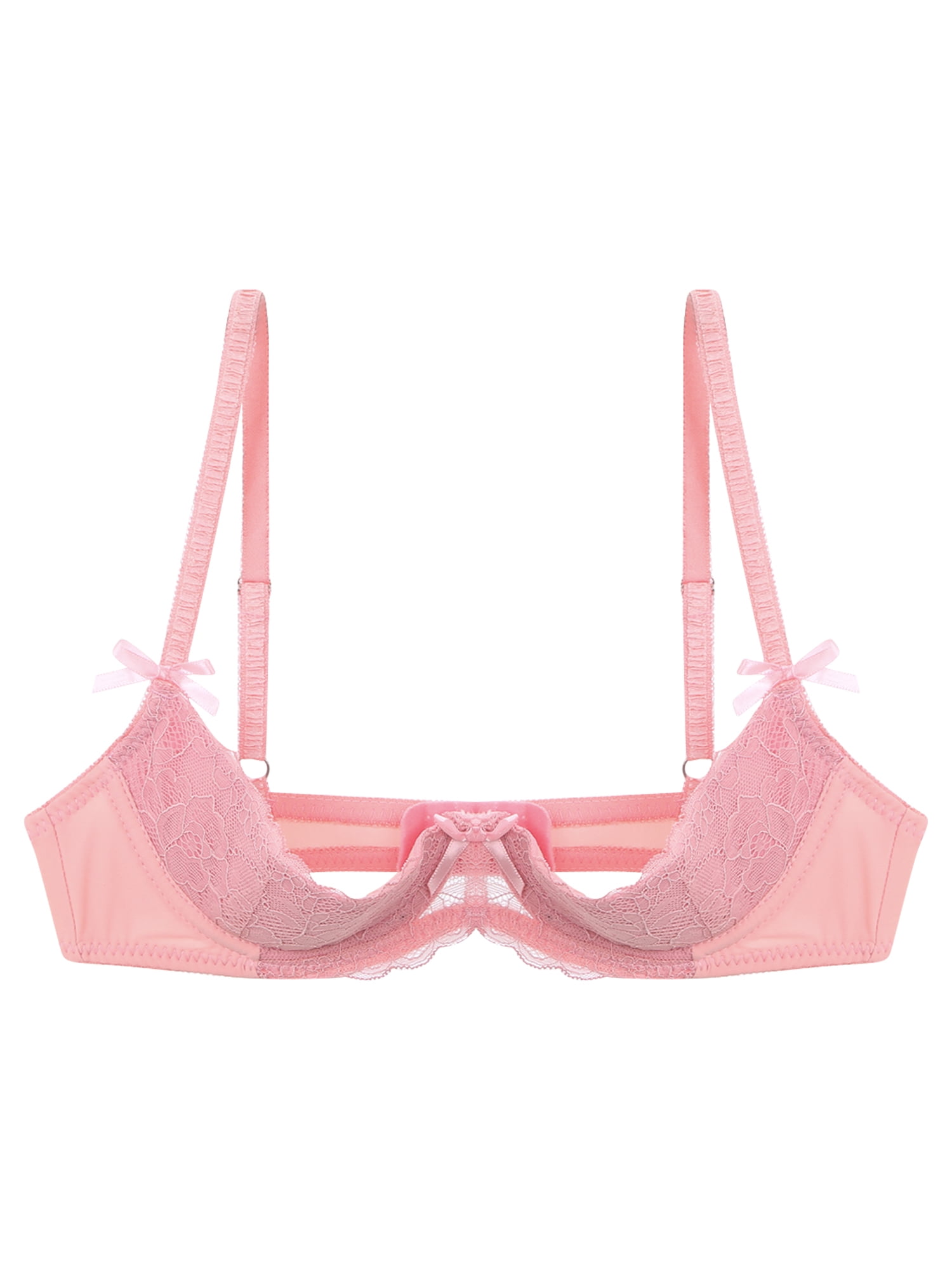 renvena Womens Lace Bra Half Cup Open Bra Underwired Bra Nightclub Open ...